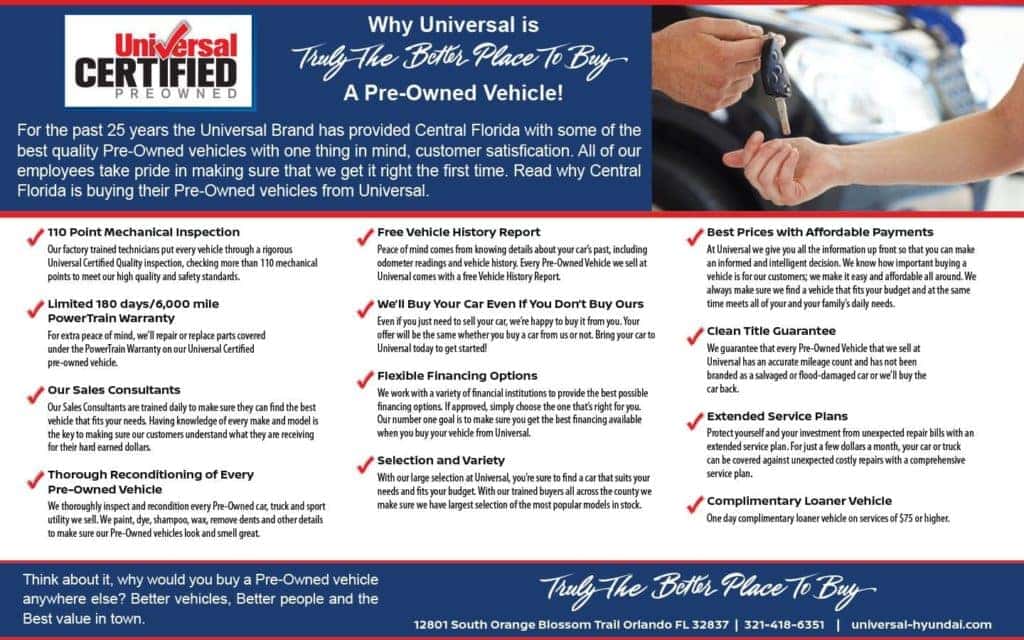Why Buy A Universal Certified Pre-Owned Vehicle? | Universal Hyundai