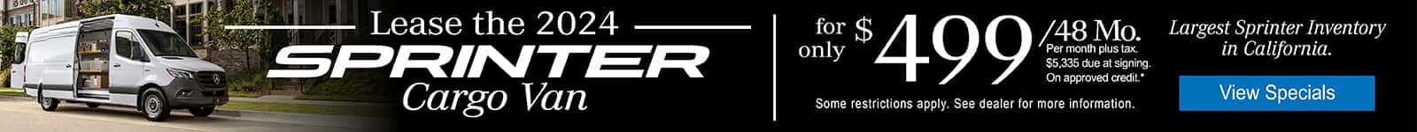 New Mercedes-Benz Sprinter and Metris Vans for Sale in Riverside