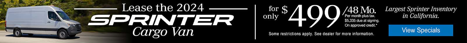 New Mercedes-Benz Sprinter and Metris Vans for Sale in Riverside